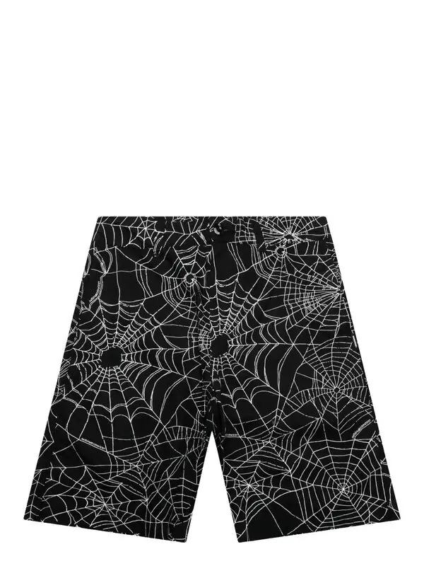 NEIGHBORHOOD Spiderweb Print Tailored Shorts - Black