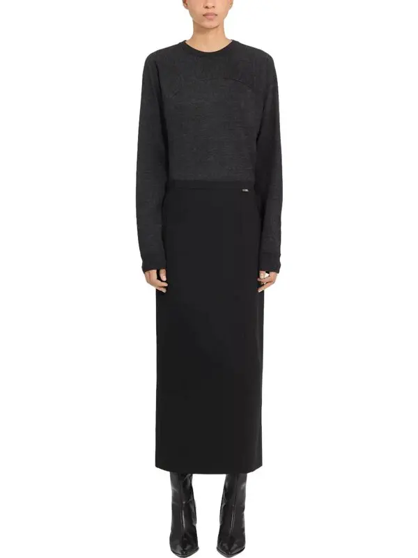MAISON MARGIELA Panelled Midi Skirt - Black