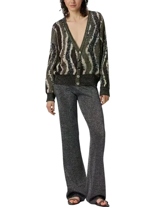 Missoni Metallic-effect Flared Trousers - Grey