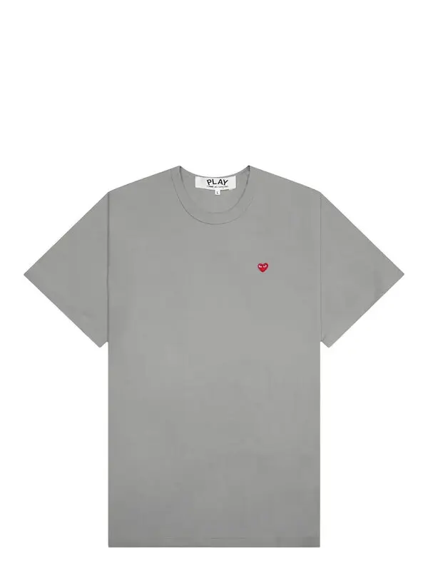 Play Comme Des Garcon Heart-patch T-shirt - Grey
