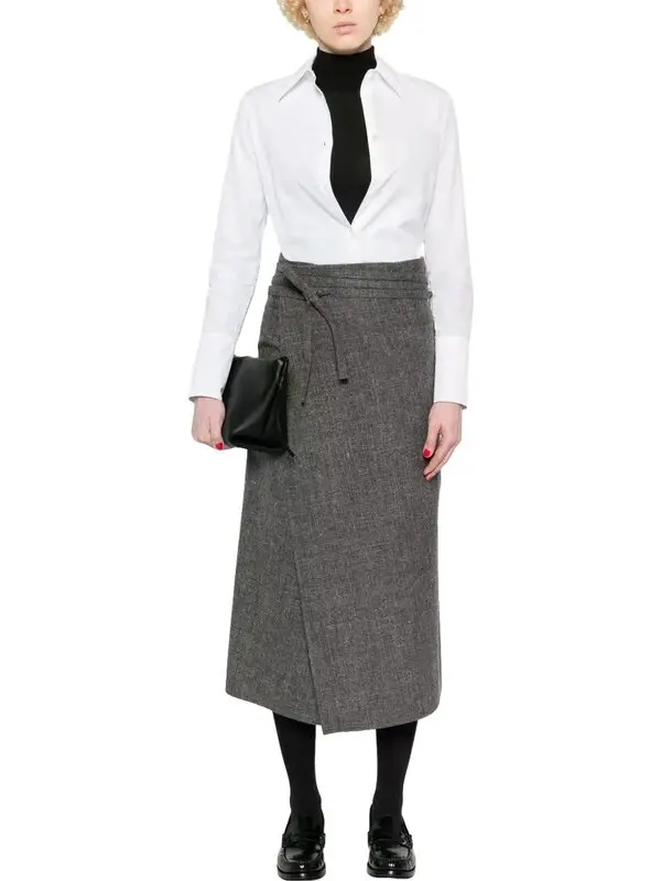 Fabiana Filippi Belted Midi Skirt - Grey