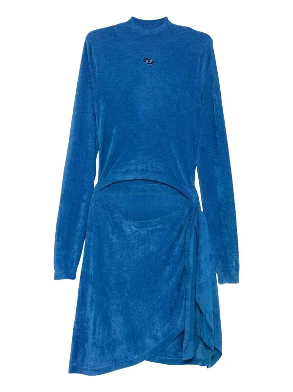 DIESEL® Mock-neck Tie-front Dress - Blue
