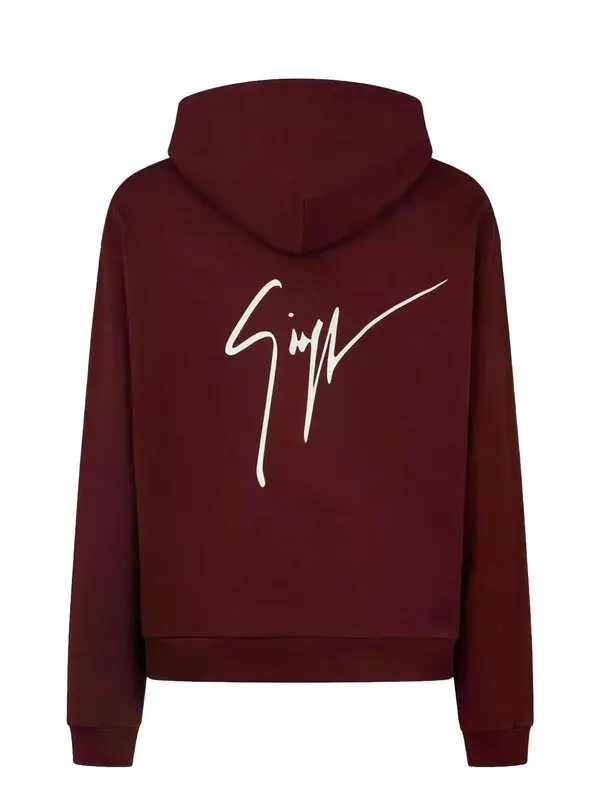 GIUSEPPE ZANOTTI Logo-print Hoodie - Red