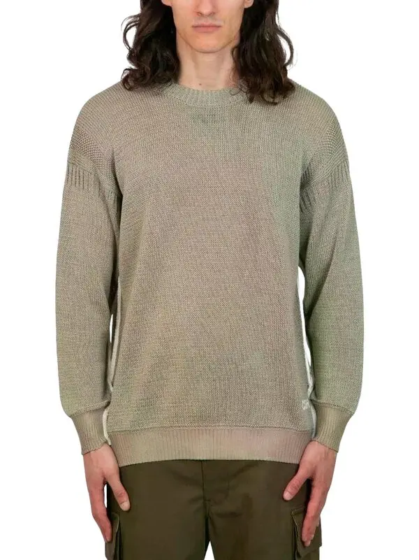 Comme Des Garçons Crew Neck Sweater With Logo Embroidery - Neutrals