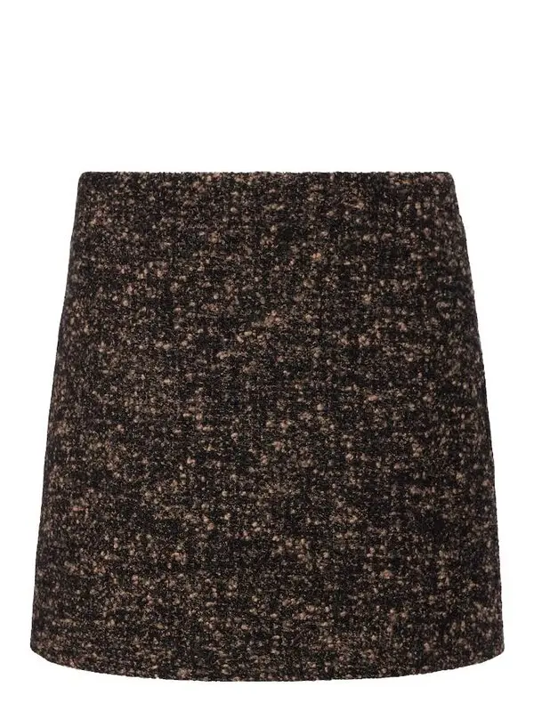 BLAZÉ MILANO Wool-blend Tweed Mini Skirt - Brown