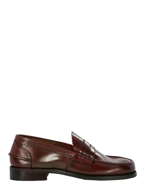 SAXONE OF SCOTLAND Arran Penny Leather Loafers - Red