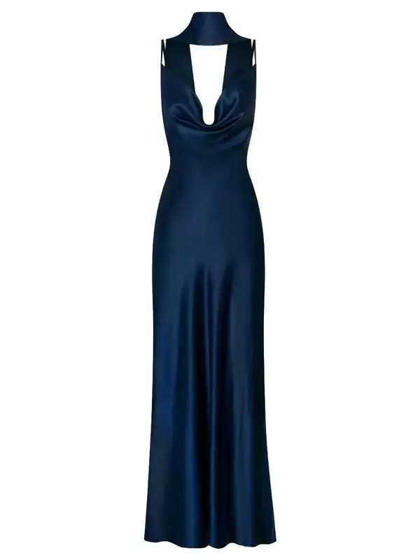 NICHOLAS Cowl Neck Slip Maxi Dress - Midnight