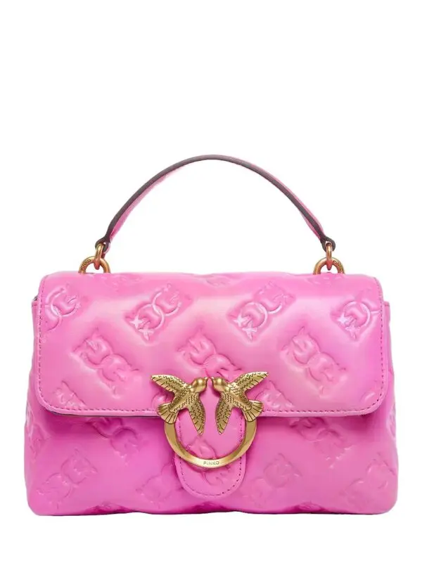 Pinko Quilted Logo-embellished Tote Bag - Pink