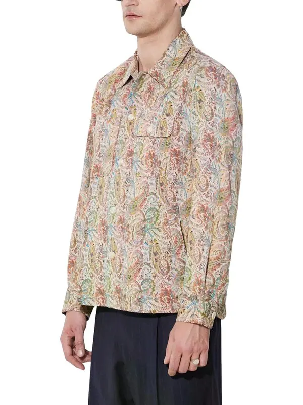 CORRIDOR Paisley-print Long-sleeve Shirt Jacket - Neutrals