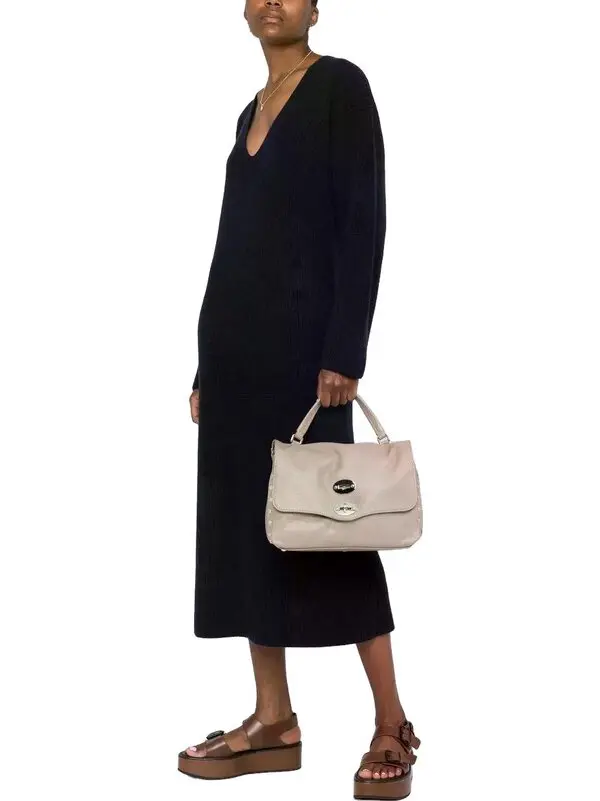 ZANELLATO Stud -detail Leather Shoulder Bag - Neutrals