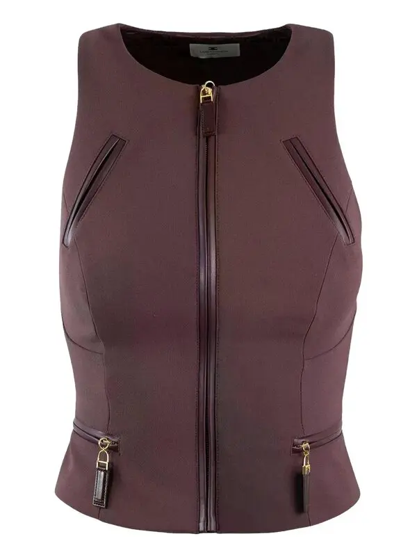 Elisabetta Franchi Zip-up Sleeveless Top - Red