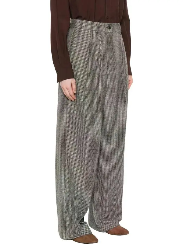 P.a.r.o.s.h Houndstooth Wide-leg Trousers - Grey