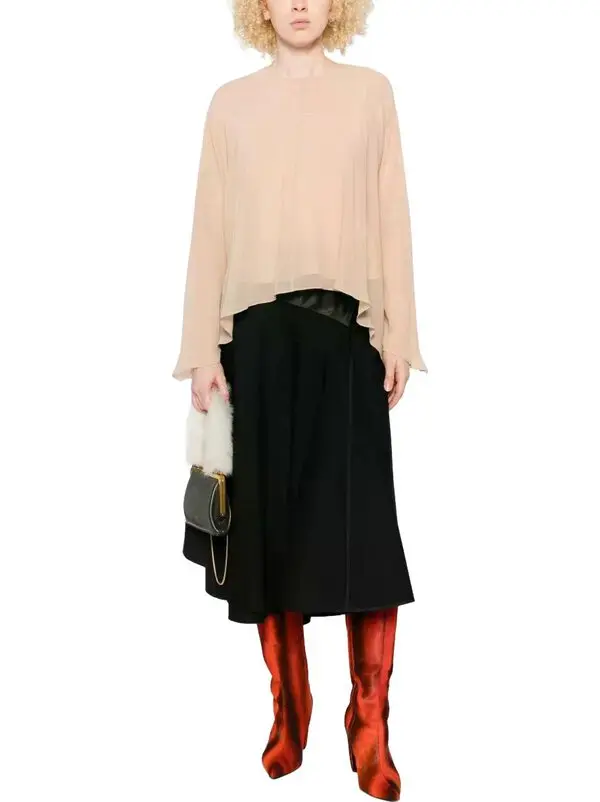 Marni Satin-panel Midi Skirt - Black