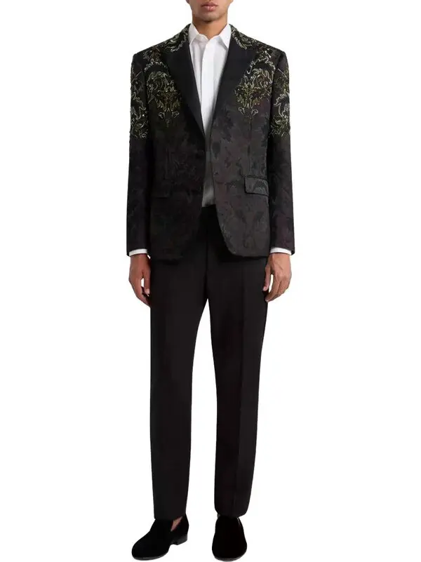 Etro Floral-embroidered Single-breasted Blazer - Black