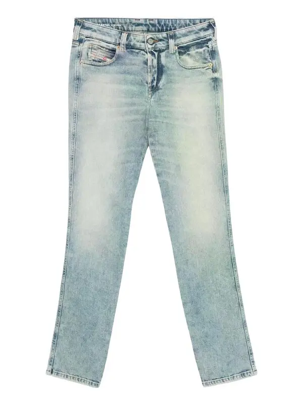 DIESEL® Faded Wash Cotton Jeans - Blue