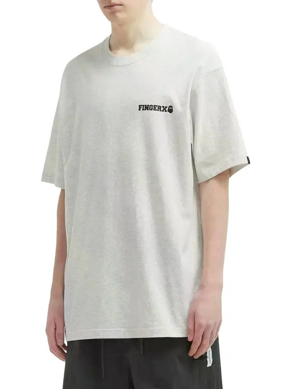 FINGERCROXX Logo-embroidered Cotton T-shirt - Grey