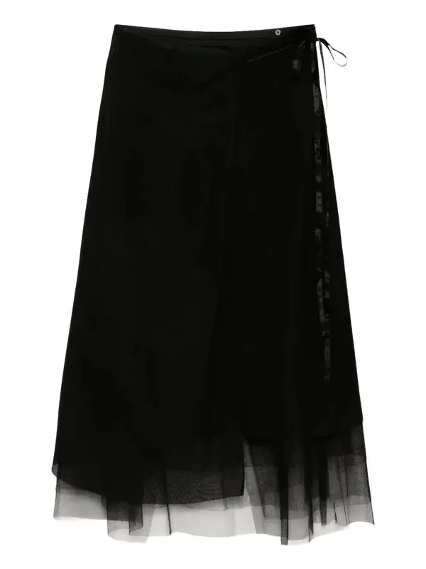 JNBY A-mesh Mid-rise Skirt - Black