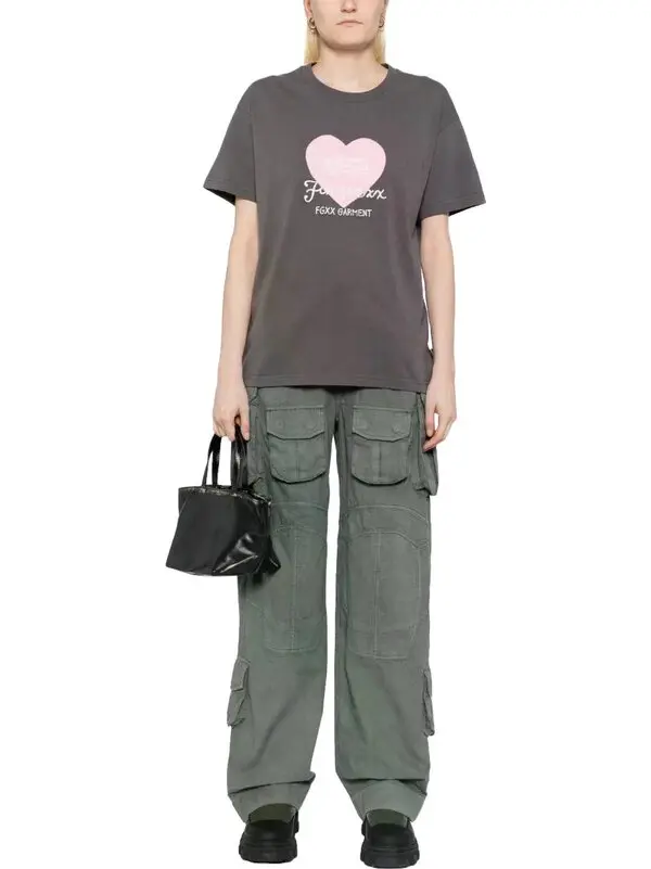 FINGERCROXX Heart Patch T-shirt - Grey