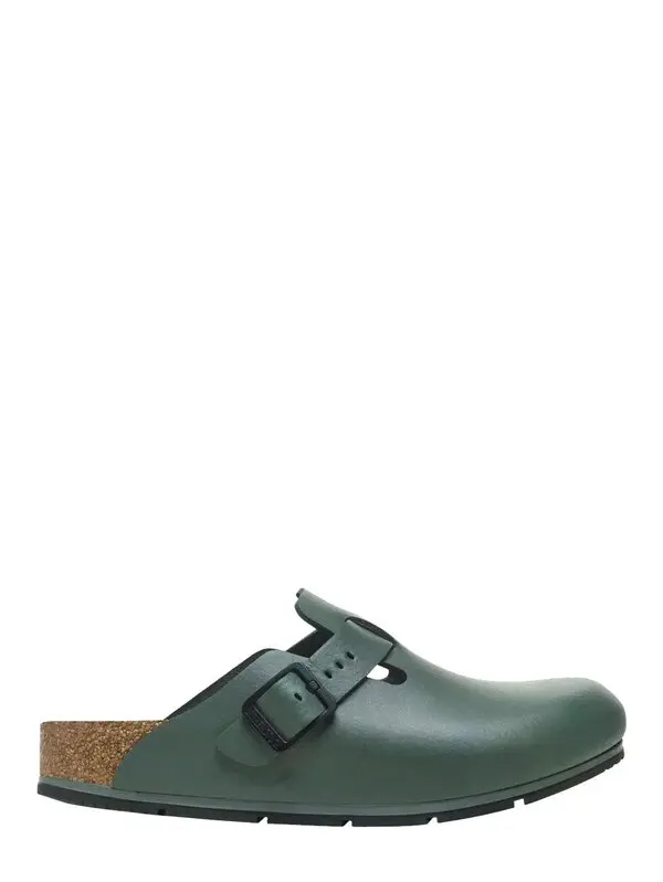 BIRKENSTOCK Boston Thyme Leather Mules - Green