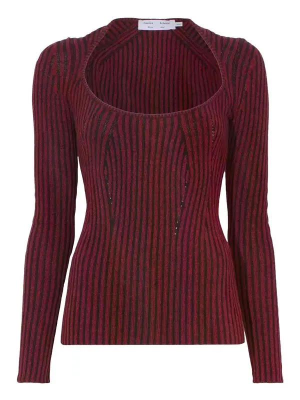 Proenza Schouler White Label Ribbed Knit Scoop Neck Jumper - Red