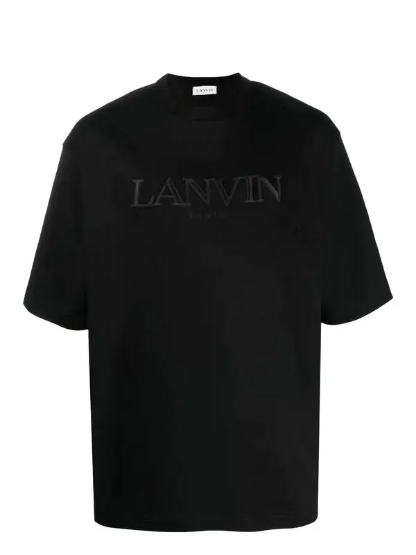 LANVIN Logo-appliqué Cotton T-shirt - Black