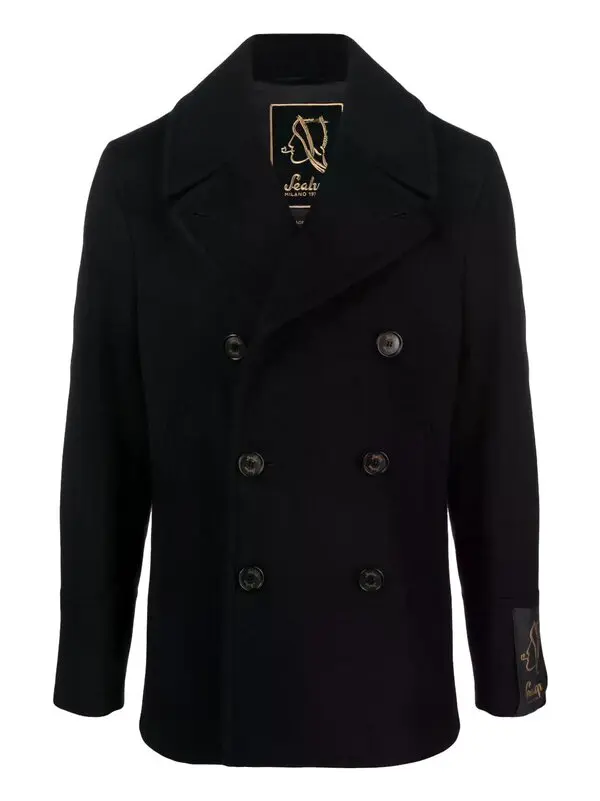 SEALUP Double-breasted Wool-blend Jacket - Blue
