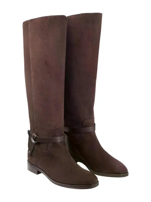 JIMMY CHOO Lawton Knotted Leather Strap Boots - Brown
