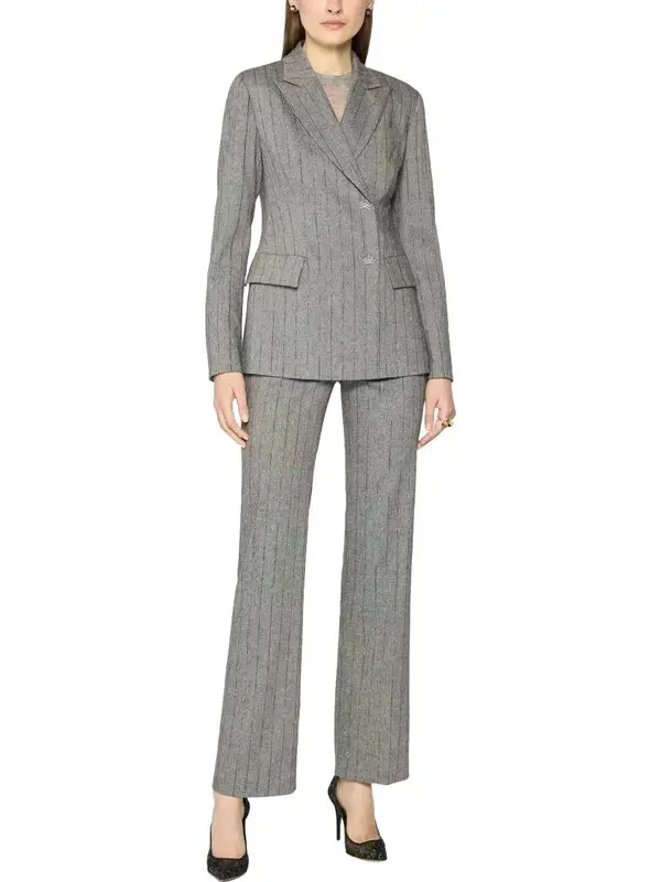 GENNY Pinstripe Crystal-embellished Jacket - Grey