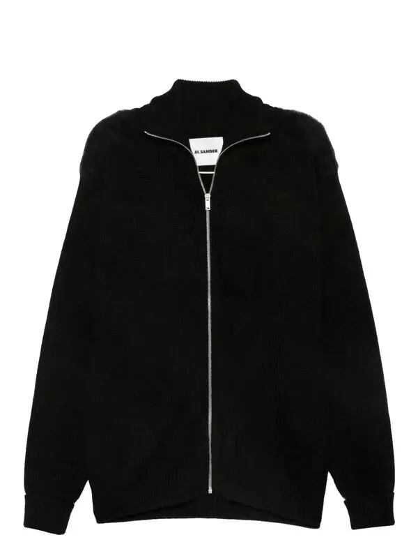 JIL SANDER High-neck Zip-up Cardigan - Black