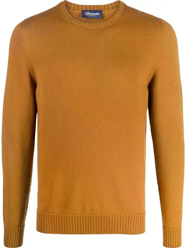 DRUMOHR Crew Neck Merino Jumper - Orange