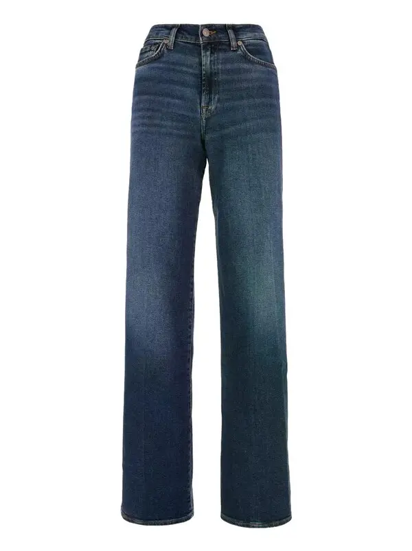 7 For All Mankind High-waisted Straight Leg Jeans - Blue