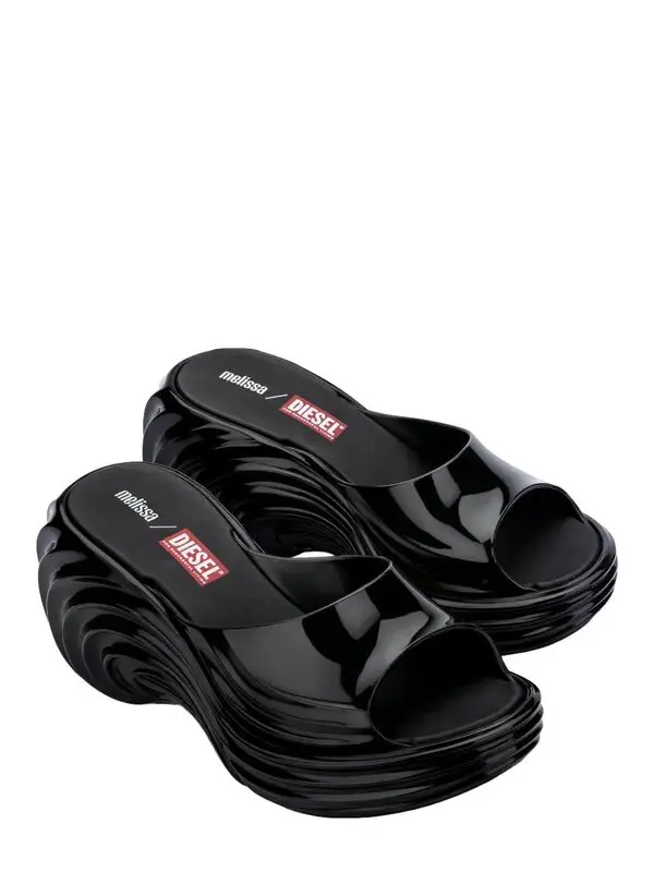 Melissa X Diesel Quantum Platform Wave Slides - Black