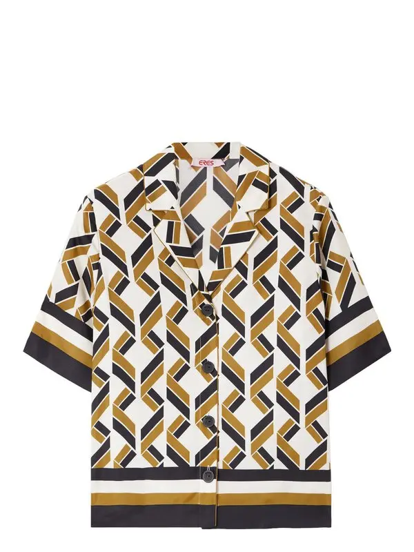 ERES Sonore' Geometric Print Silk-twill Shirt - Multi