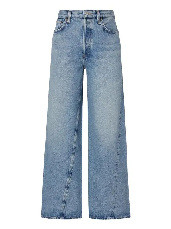 AGOLDE Twist Low-rise Wide-leg Jeans In Stage - Blue