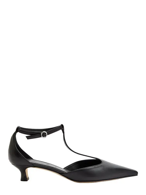 AeydĒ Liz Pointed Leather Sandals - Black