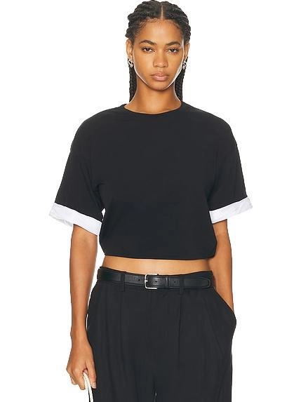 Simkhai Sutton Poplin Combo Top - Black Multi