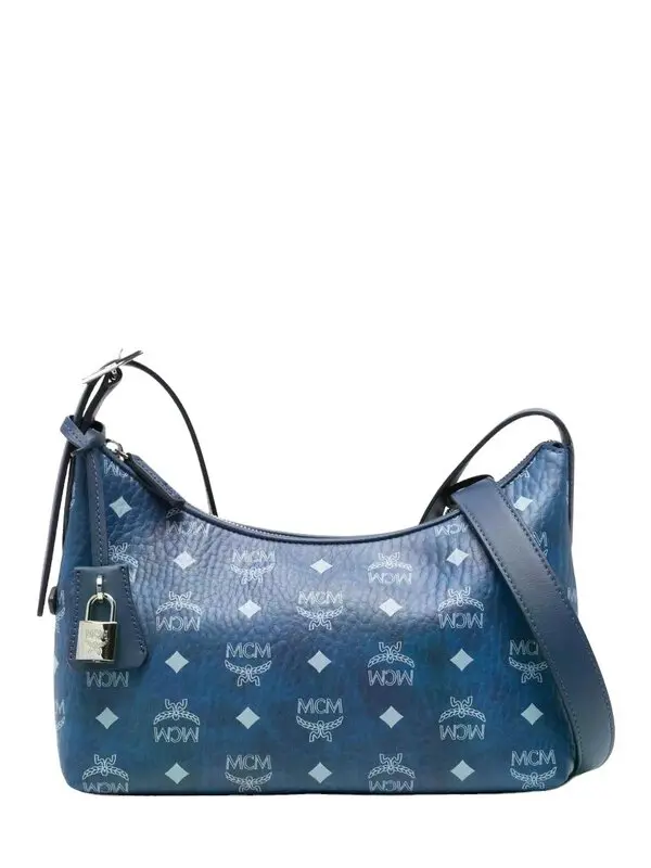 Mcm Small Aren Satchel Bag - Blue