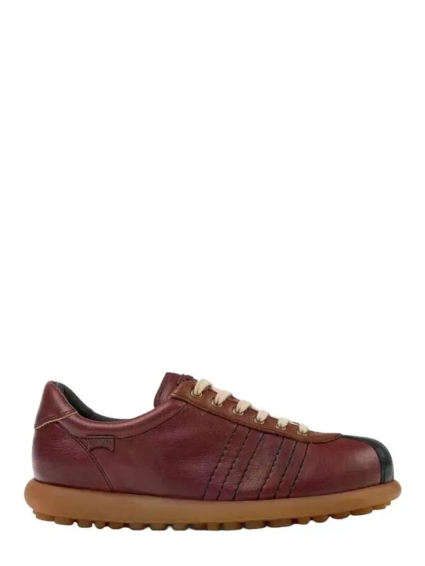 Camper Pelotas Leather Panelled Lace-up Sneakers - Red