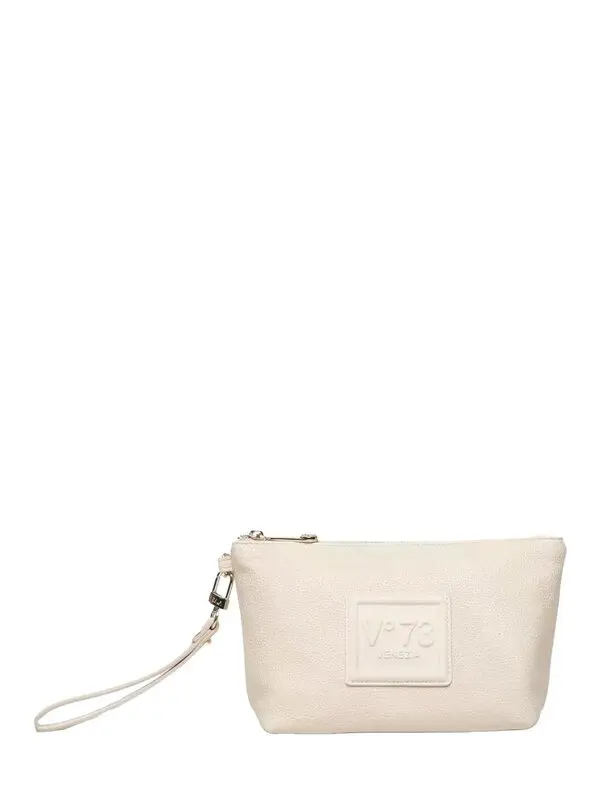 V°73 Embossed Logo Zip-top Pouch - Neutrals