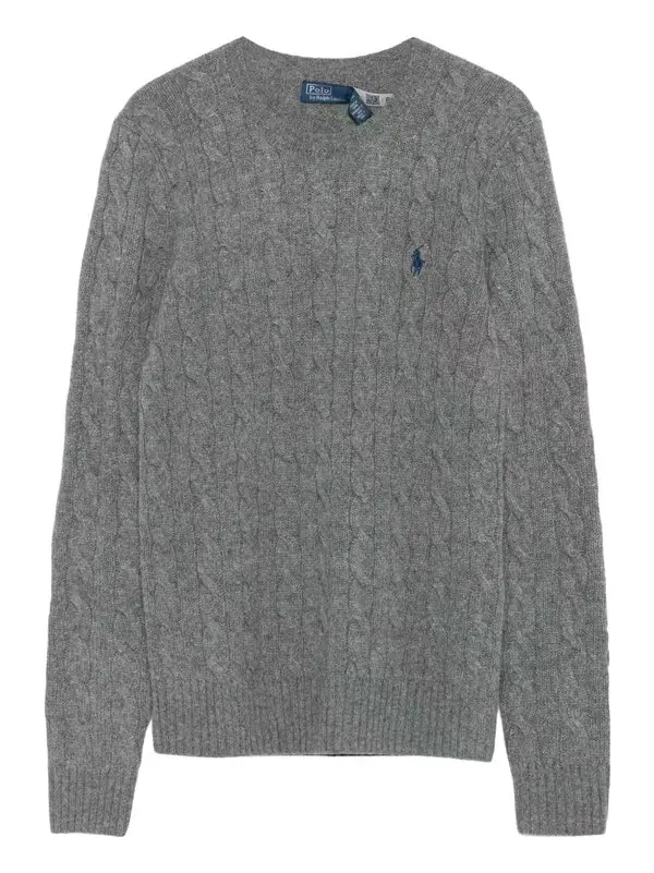 Polo Ralph Lauren Cable-knit Wool And Cashmere Crewneck Sweater - Grey