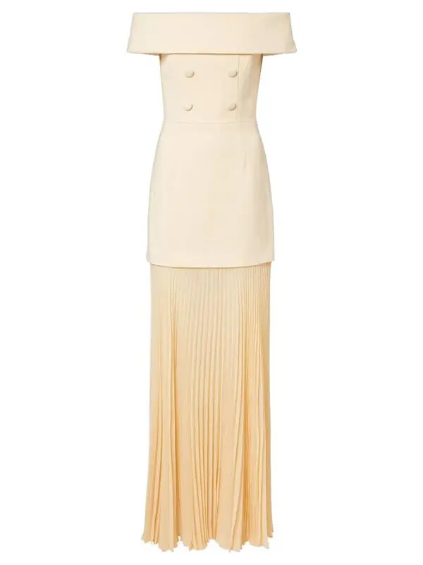 Rebecca Vallance Rowan Pleated Maxi Dress - Yellow
