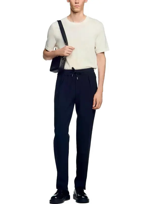 Sandro Elasticated Straight-leg Trousers - Blue