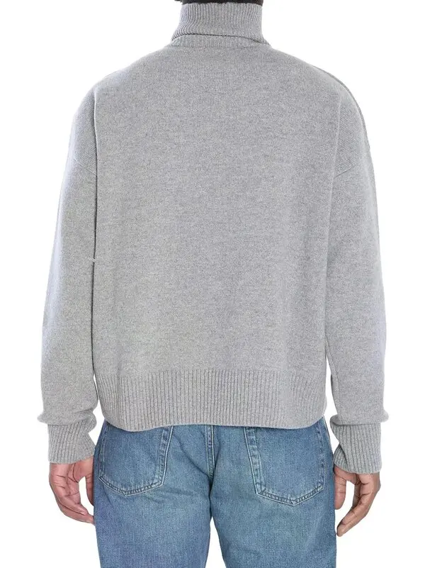 AMI Paris Ribbed Turtleneck Sweater - Grey