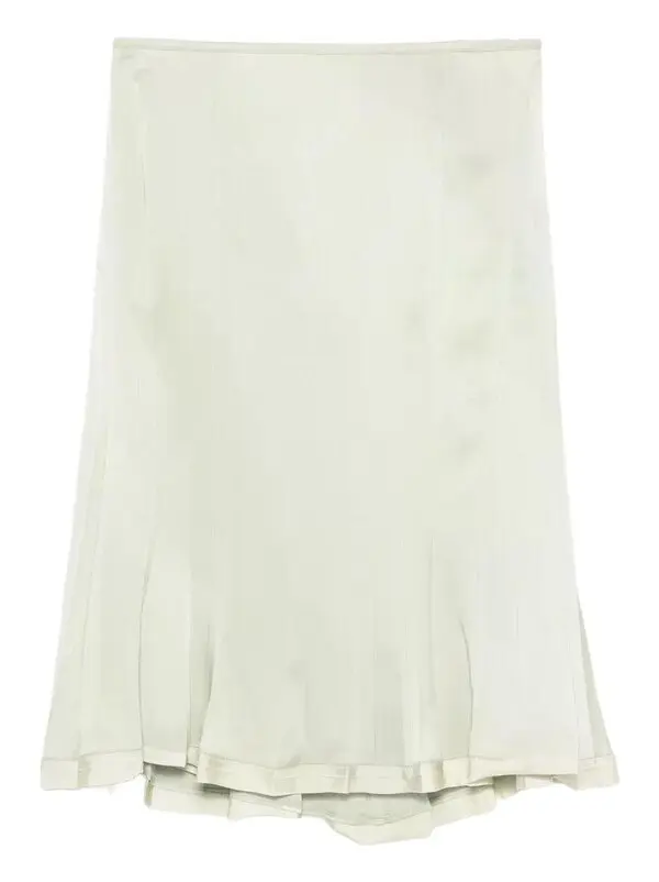 JIL SANDER Pleated Satin Skirt - Green