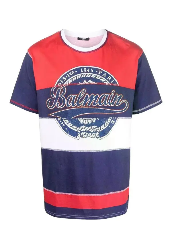 Balmain Logo Print T-shirt - Blue