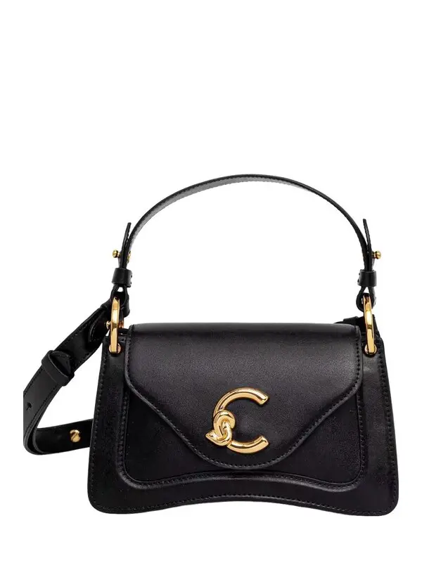 COCCINELLE C-me Leather Satchel With Gold-tone Clasp - Black