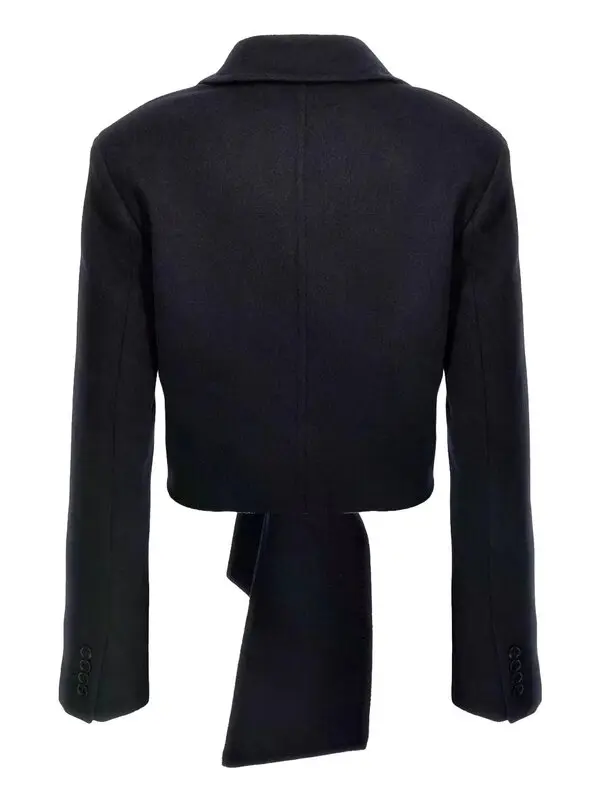 Max Mara Tie-front Notched-lapel Jacket - Blue