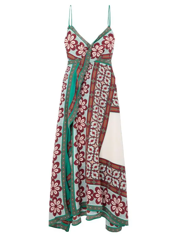 La DoubleJ Turn Around Wrap-effect Printed Silk-voile Midi Dress - Multi