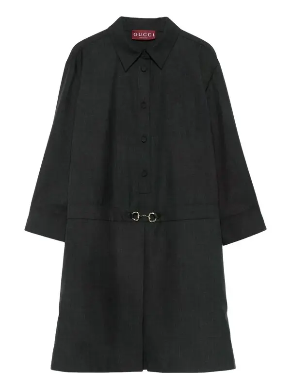 Gucci Button-fastening Shirt Mini Dress - Grey