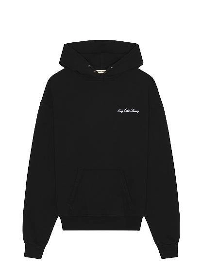 EVERY OTHER THURSDAY Double Snap Hoodie - Black